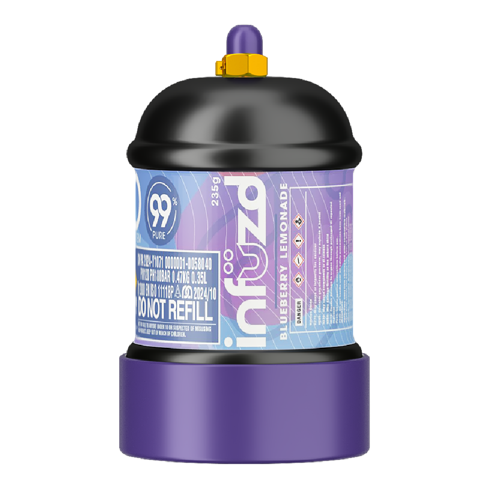 INFUZD WHIP CREAM CHARGER 235G MINI TANK – BLUEBERRY LEMONADE -BOX OF ...