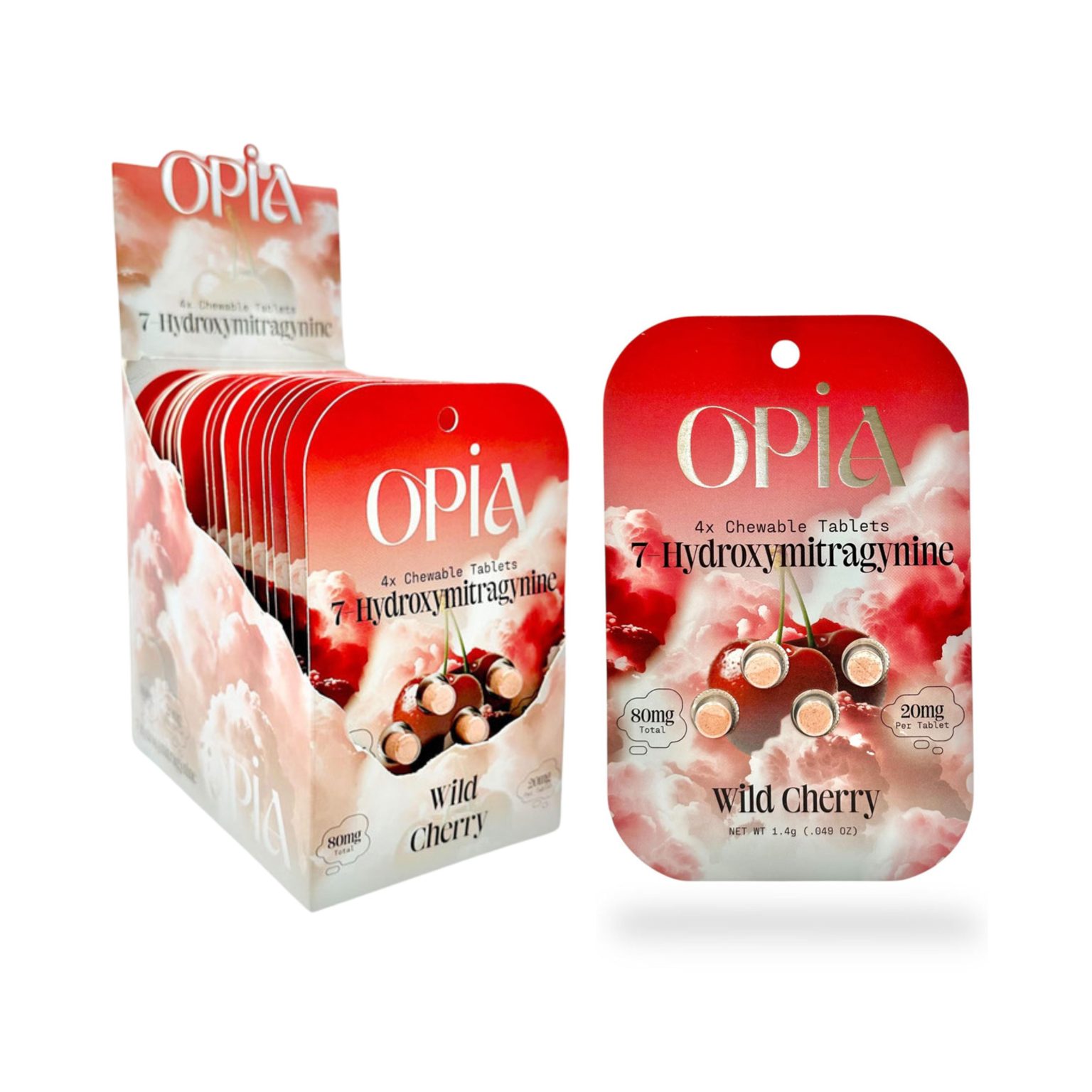 OPIA 7-HYDROXYMITRAGYNINE CHEWABLE TABLETS WILD CHERRY 4CT PK (20MG PER ...