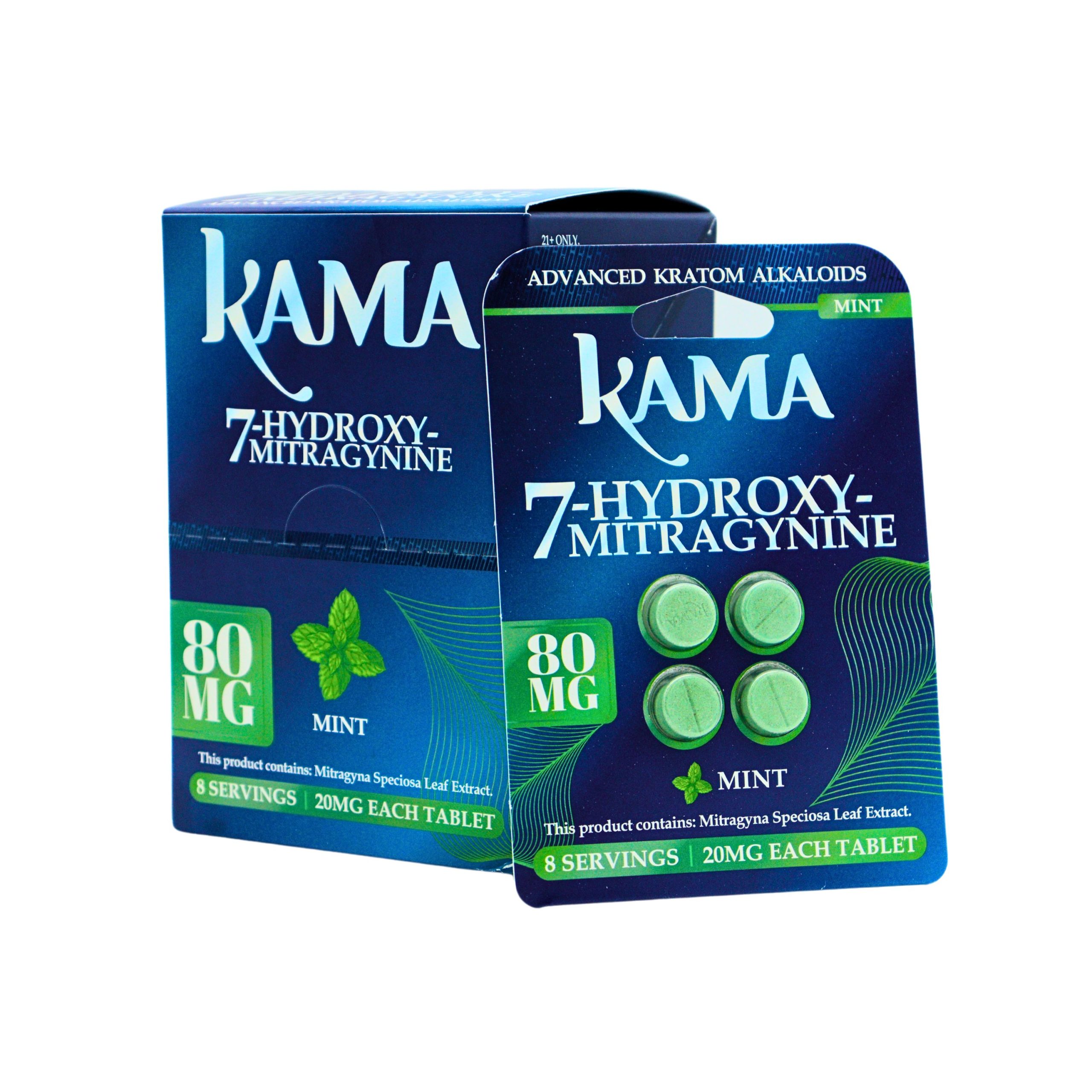 KAMA 7-HYDROXYMITRAGYNINE KRATOM MINT 4CT PACK 80MG -BOX OF 10 PACK ...