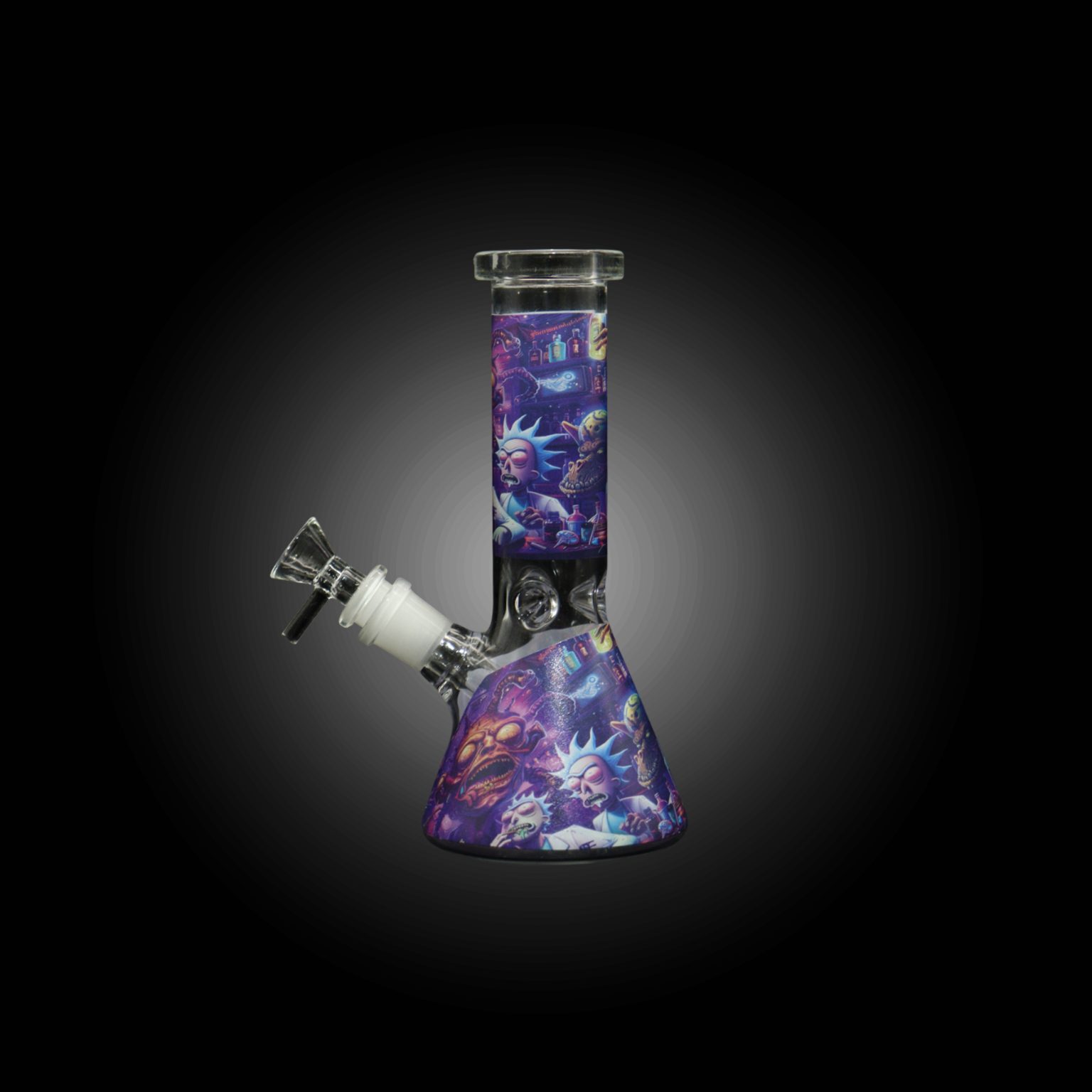 8″ X MINI ALIEN PRINT BEAKER WATER PIPE – Empire Smoke Distributors