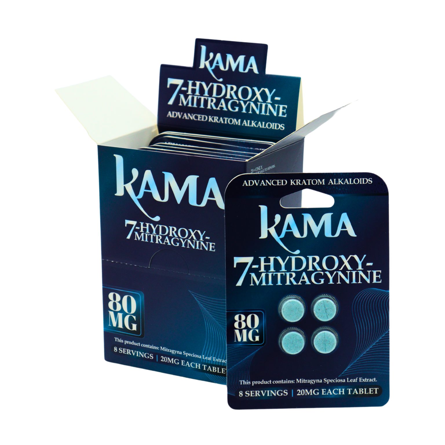 KAMA 7-HYDROXYMITRAGYNINE KRATOM NATURAL 4CT PACK 80MG -BOX OF 10 PACK ...