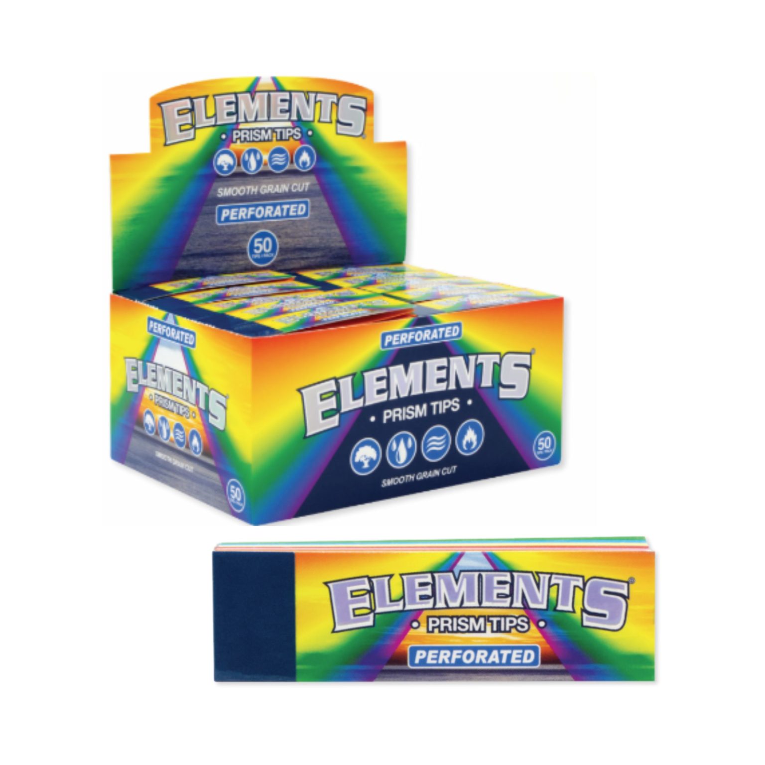 ELEMENTS PRISM TIPS PERFORATED SMOOTH GRAIN CUT 50CT BOOKLETS -50 BOOKLETS PER BOX – Empire ...
