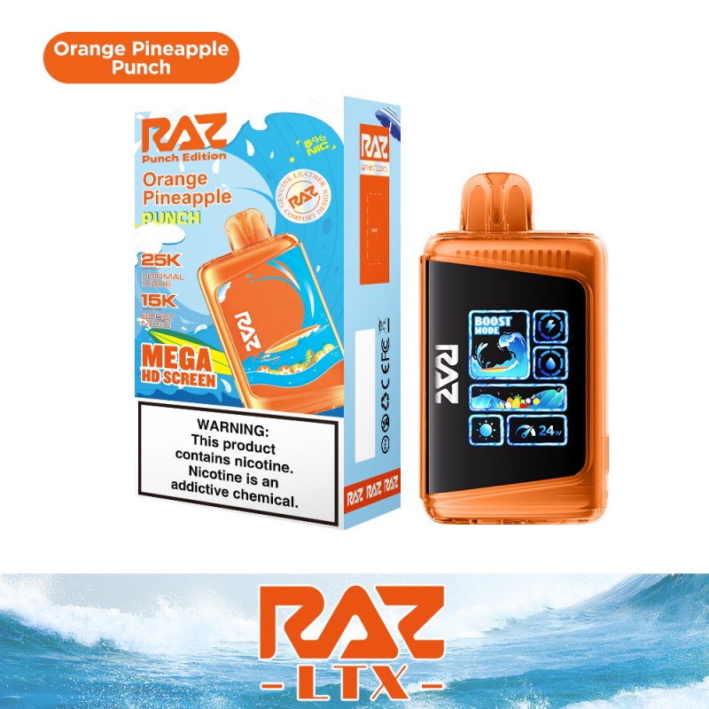 RAZ DISPOSABLE LTX25000PF ORANGE PINEAPPLE PUNCH -BOX OF 5 (15000PF ...
