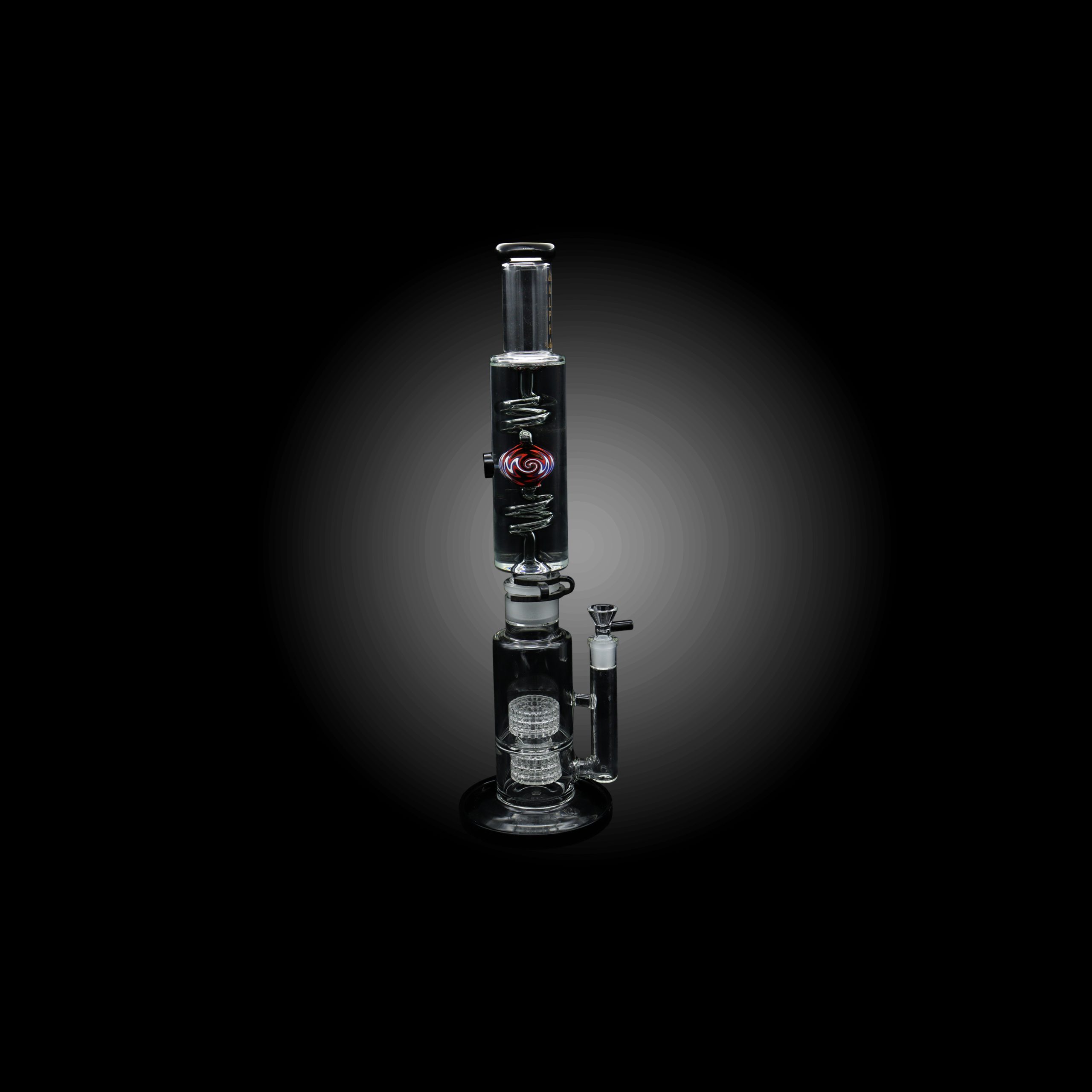 19'' ALPHA GLASS FREEZABLE GLYCERIN COIL PERC BEAKER WATERPIPE BLACK ...