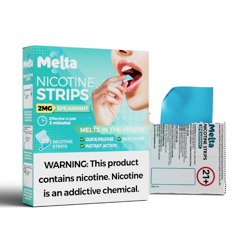 MELTA NICOTINE STRIPS SPEARMINT 2MG 20CT PACK -BOX OF 5 PACK – Empire ...