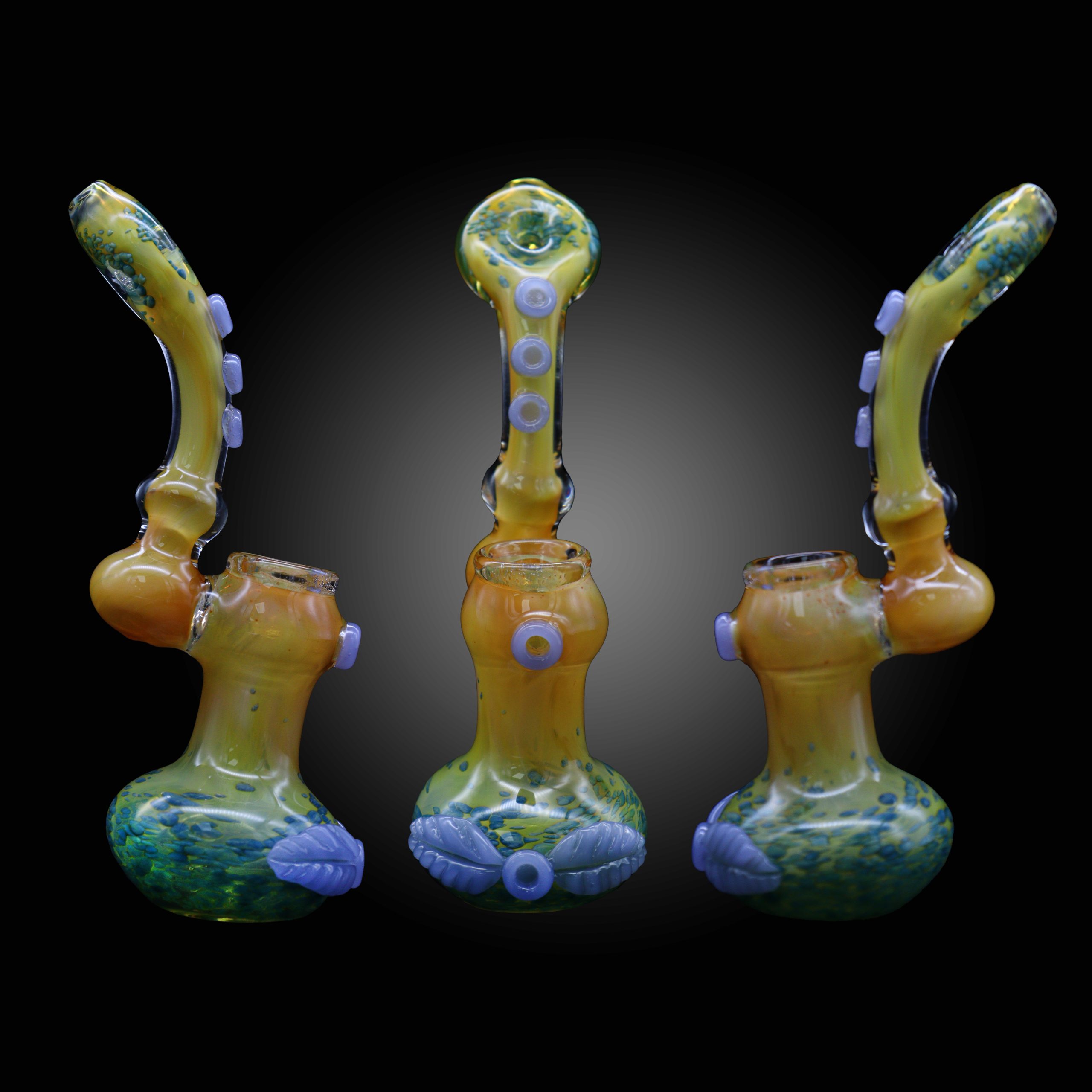 7.5” GOLD FUME LEAF DESIGN BUBBLER 5CT JAR – Empire Smoke Distributors