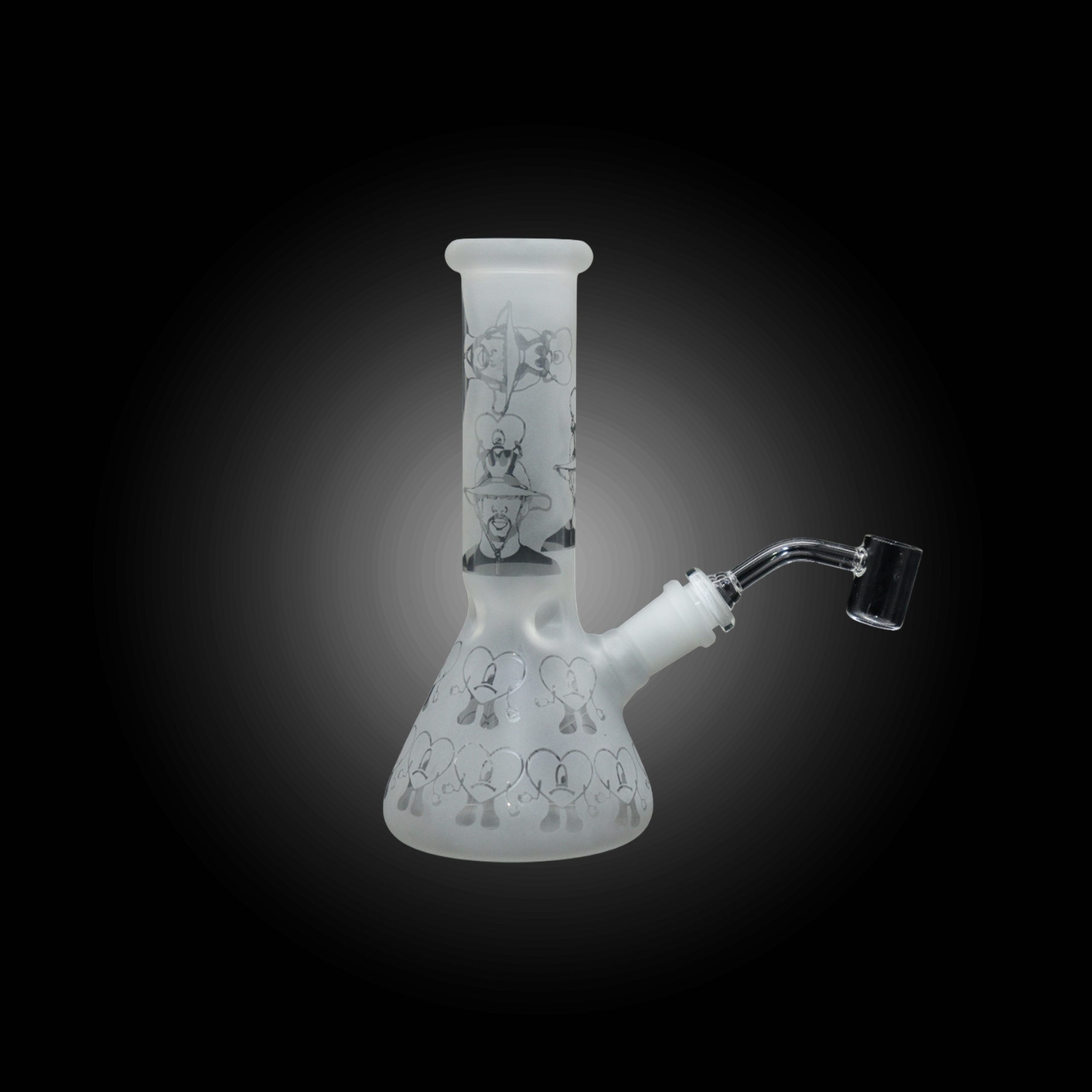 8″ WHITE CHARACTER COATED BEAKER WHITE-D – Empire Smoke Distributors