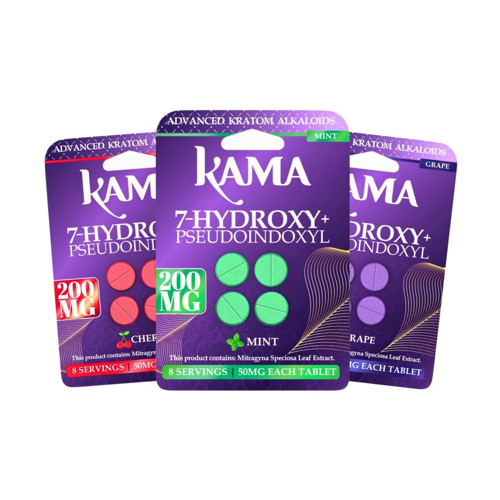 KAMA 7-HYDROXY + PSEUDOINDOXYL TABLET 4CT PACK (50MG EACH TABLET) 200MG ...