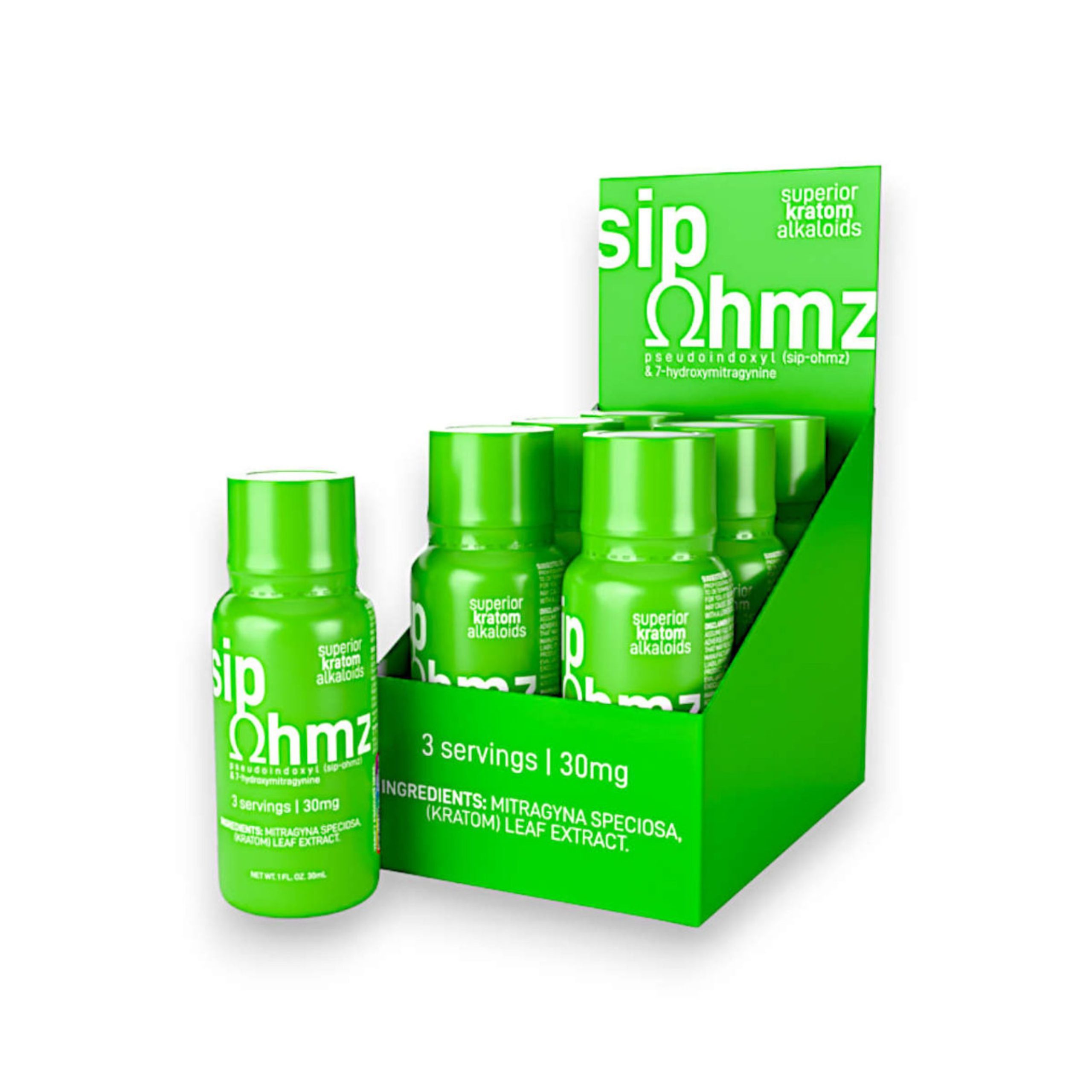EXODUS 7-HYDROXY & PSEUDOINDOXYL SHOTS (SIP-OHMZ) GREEN MINT 30MG 30ML ...