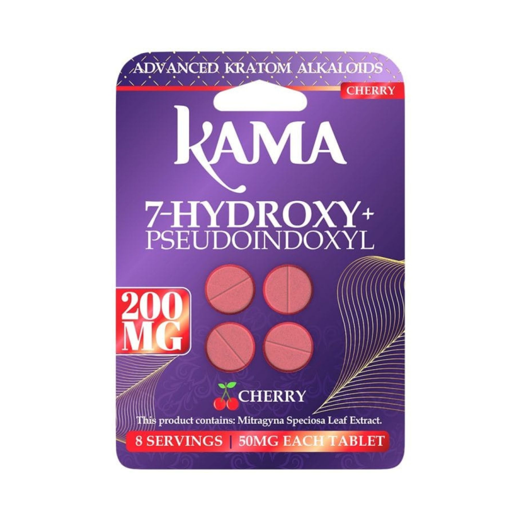 KAMA 7-HYDROXY + PSEUDOINDOXYL TABLET CHERRY 4CT PACK (50MG EACH TABLET ...