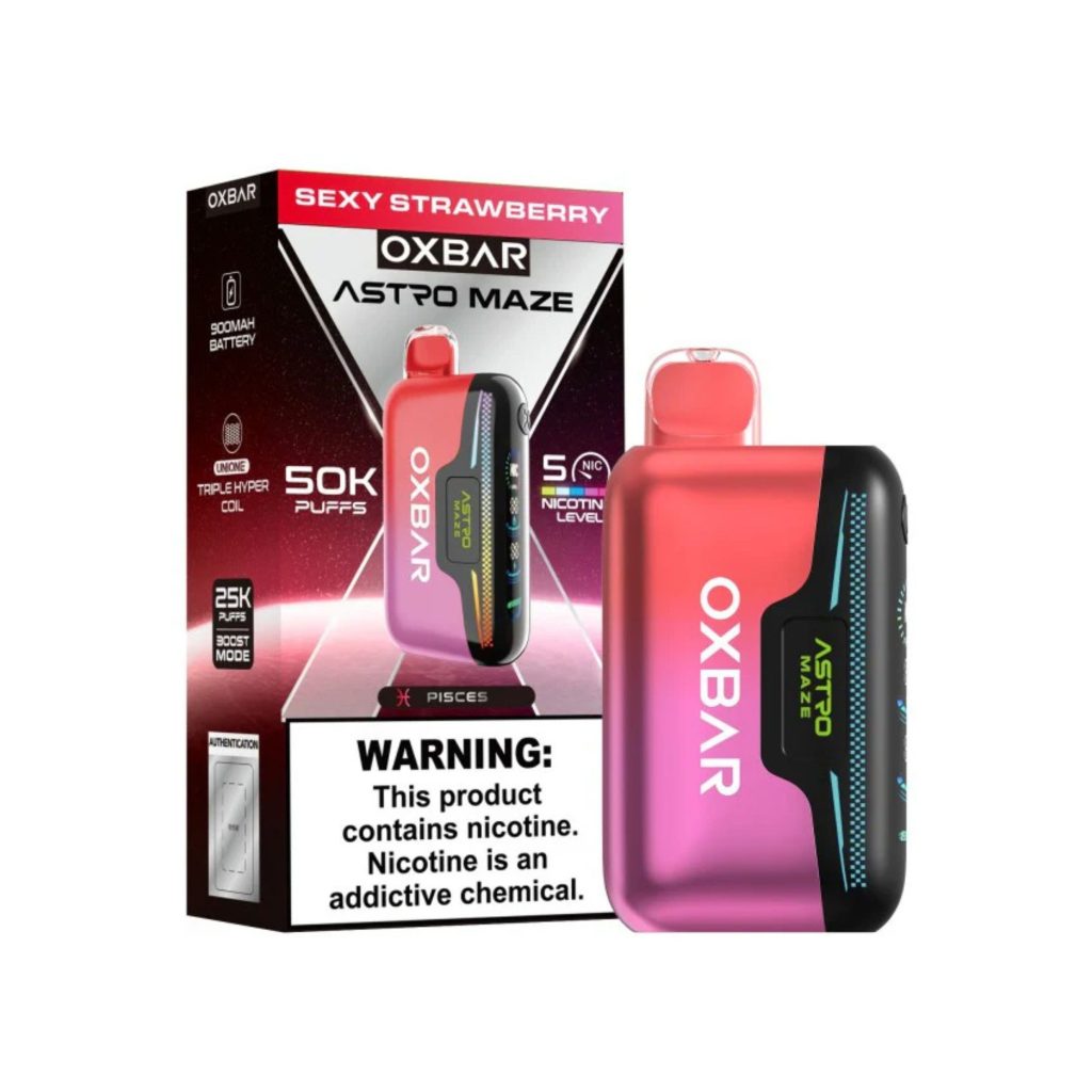 OXBAR ASTRO MAZE DISPOSABLE 50000PF SEXY STRAWBERRY – PISCES -BOX OF 5 ...