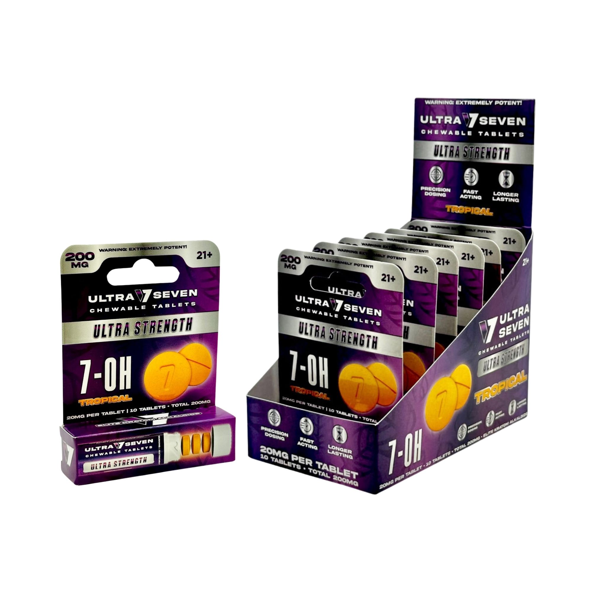ULTRA SEVEN ULTRA STRENGTH 7-HYDROXY TAB 10CT PACK (20MG PER TAB ...